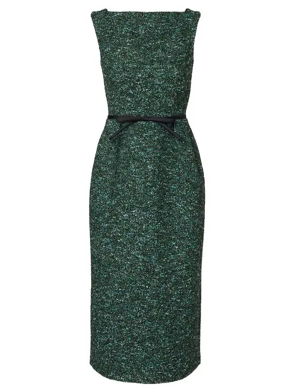 Erdem Tweed Midi Dress - Green