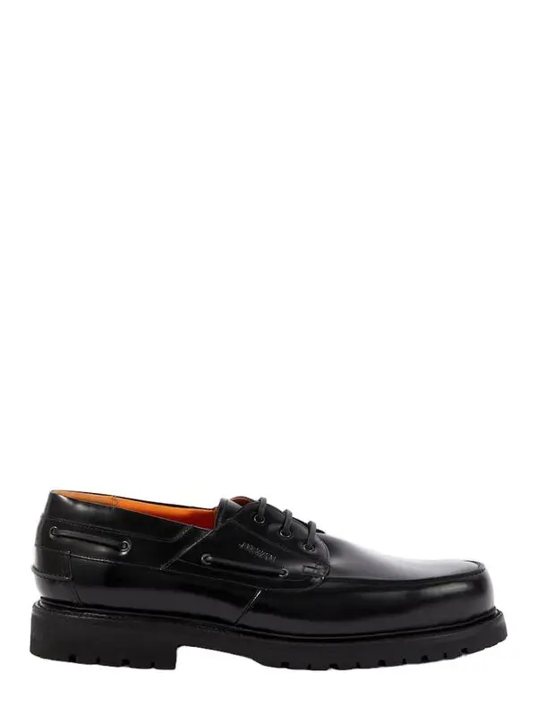 Junya Watanabe X Heinrich Dinkelacker Leather Boat Shoes - Black