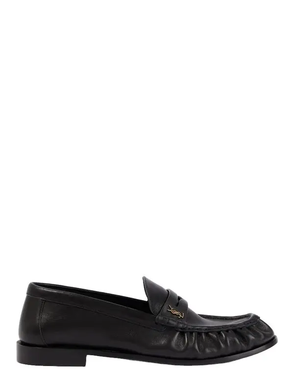 Saint Laurent Le Loafer Leather Penny Loafers - Black