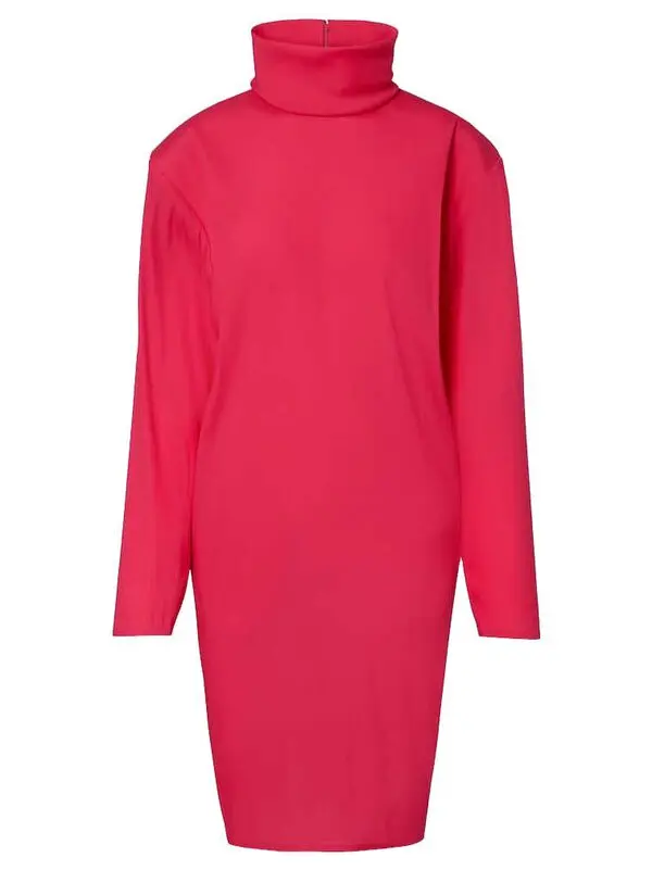 Saint Laurent Magenta Silk-blend Midi Dress - Pink