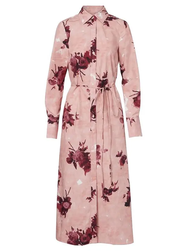 Erdem Floral Cotton Poplin Shirt Dress - Pink