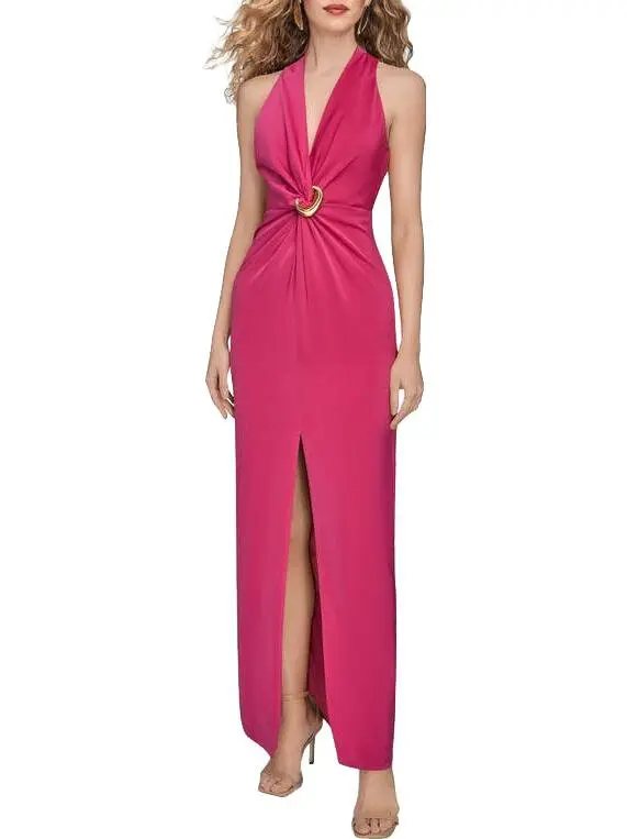 Donna Karan New York Twisted Sleeveless Gown - Hot Fuchsia