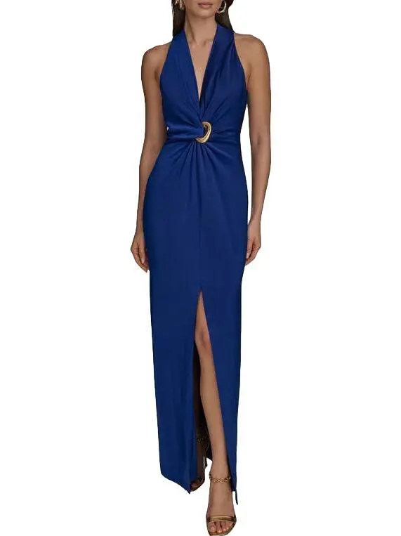 Donna Karan New York Twisted Sleeveless Gown - Sapphire Sap