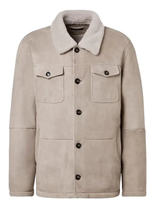 Kiton Suede Field Jacket - Grey
