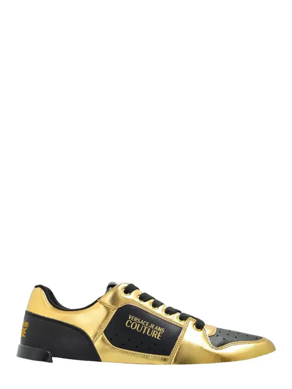 Versace Metallic-panel Sneakers - Gold