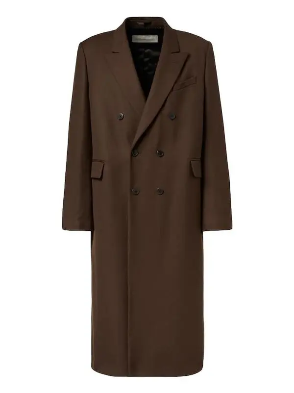 Dries Van Noten Double-breasted Wool Coat - Brown