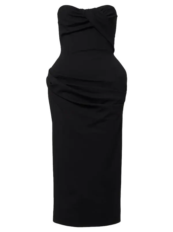 Magda Butrym Draped Midi Dress - Black