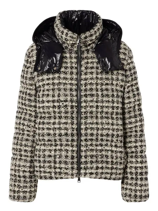 Moncler Andronne Wool-blend Tweed Down Jacket - Beige