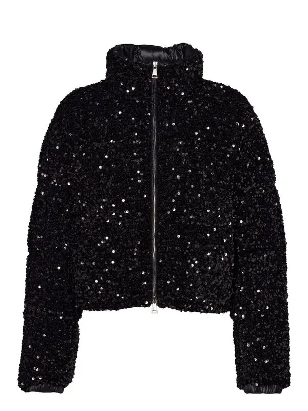 Moncler Louvi Sequined Down Jacket - Black