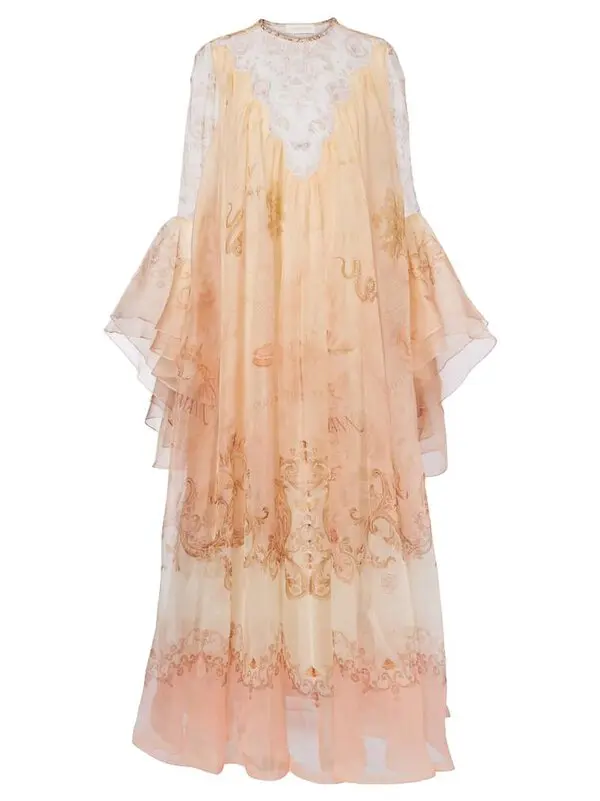 Zimmermann Hypnotic Printed Silk Gown - Pink