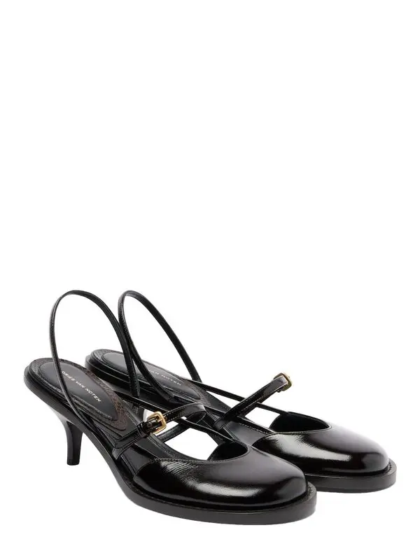 Dries Van Noten Leather Slingback Pumps - Brown