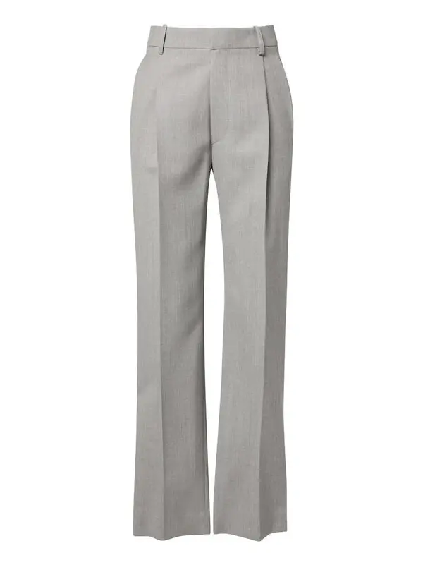 Victoria Beckham High-rise Virgin Wool Straight Pants - Grey
