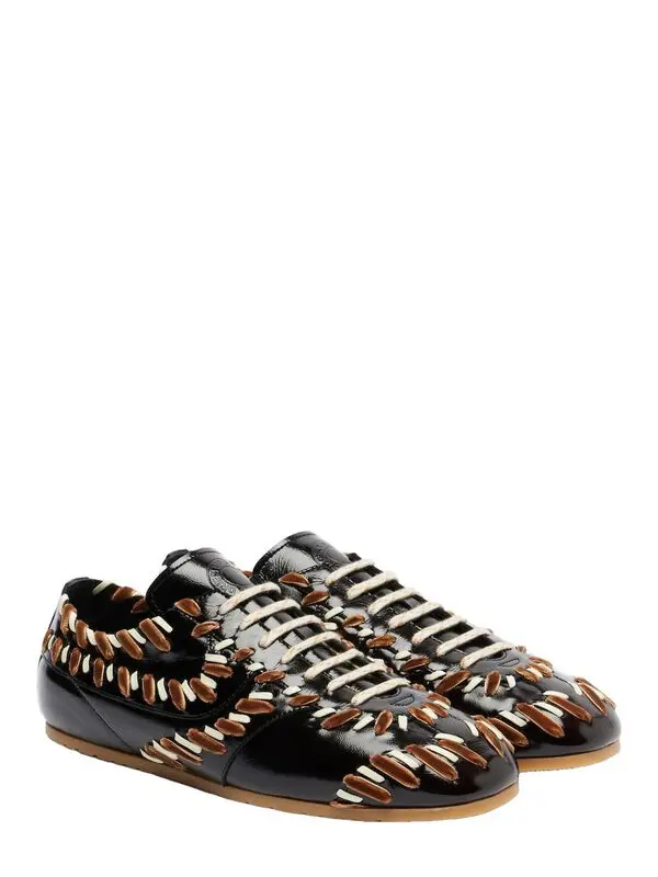 Dries Van Noten Leather Sneakers - Brown
