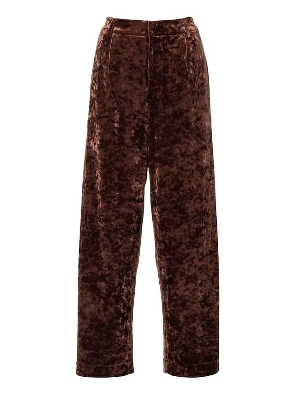 XU ZHI Velvet Straight Pants - Brown