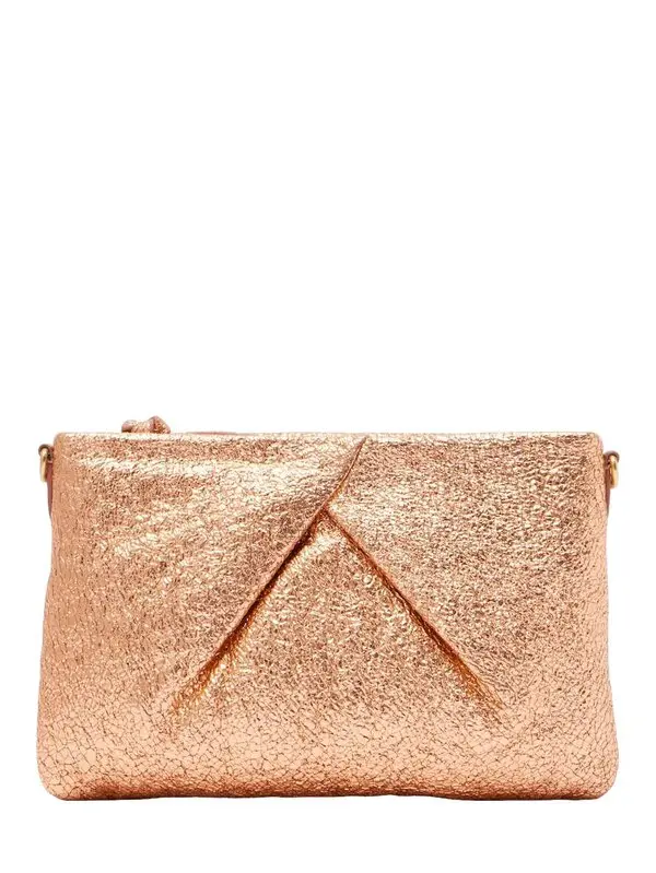 Dries Van Noten Metallic Leather Clutch - Pink