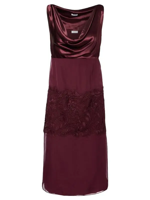 FERRAGAMO Strapless Midi Dress - Burgundy