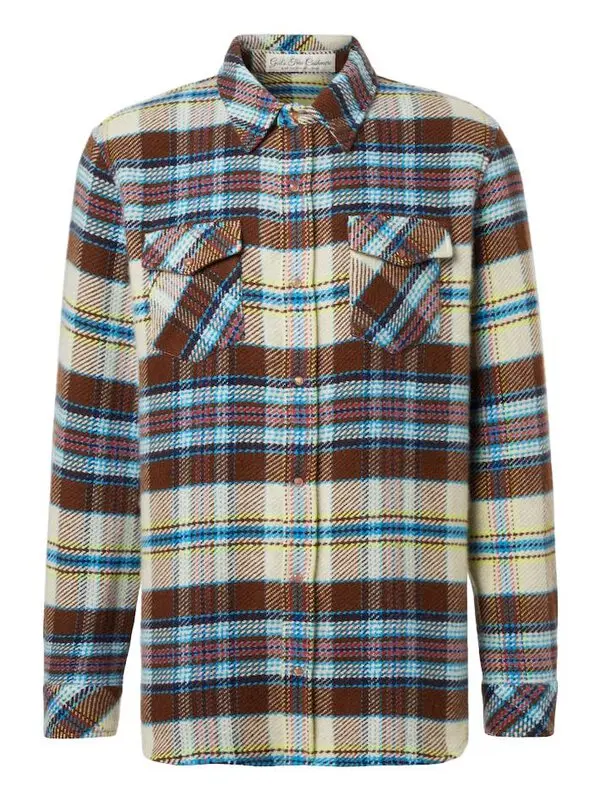 GOD'S TRUE CASHMERE Plaid Cashmere Shirt With Sunstone - Multicoloured