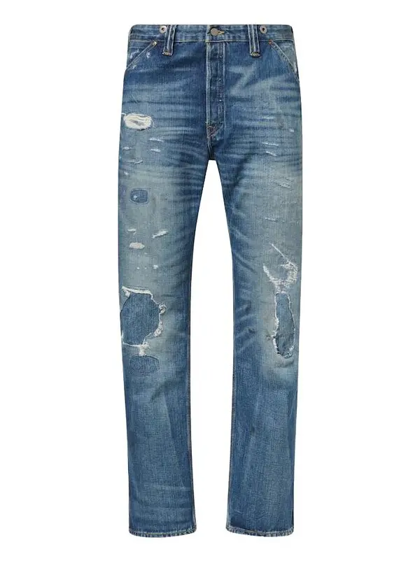 Ralph Lauren Distressed Straight Jeans - Blue