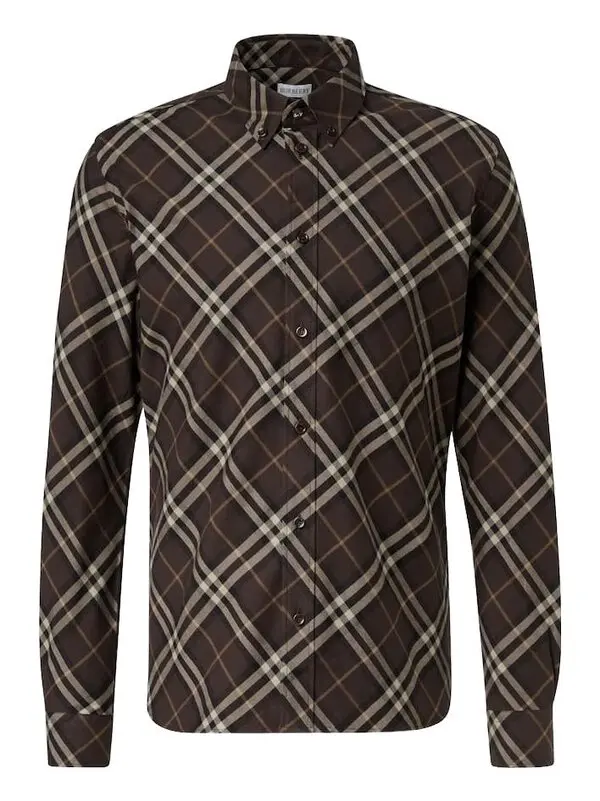 Burberry Check Cotton Shirt - Brown