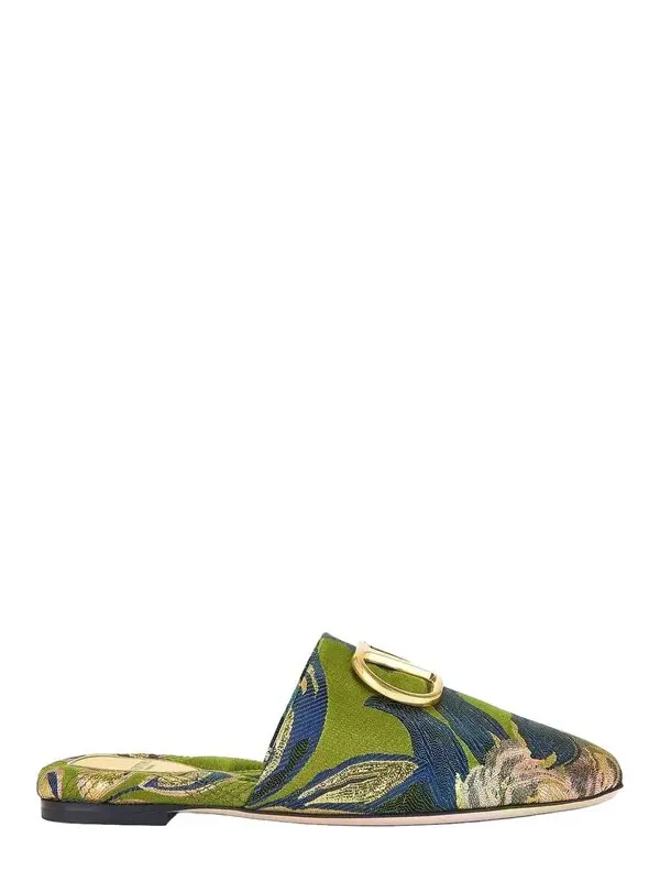 Valentino Garavani Vlogo Floral Mules - Green