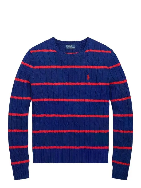 Polo Ralph Lauren Striped Cable-knit Sweater - Blue