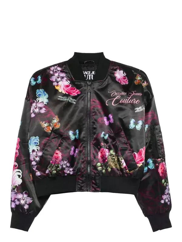 Versace Floral Bomber Jacket - Black