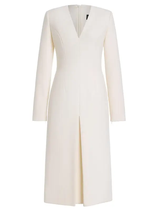 SERGIO HUDSON Wool-crepe Midi Dress - Ivory