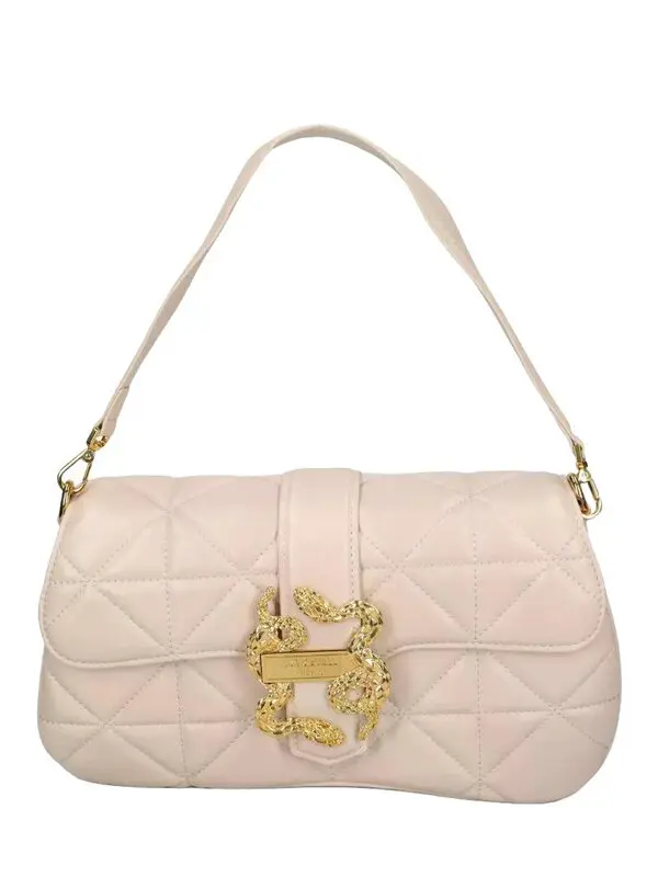 Just Cavalli Quilted Crossbody Bag With Snakeskin Clasp - Neutrals