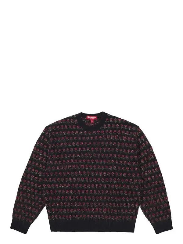 Supreme Floral Metallic Sweater - Black