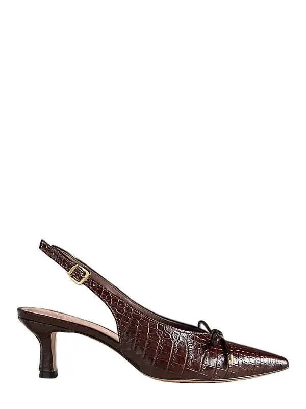 Maeve Pointed-toe Slingback Heels - Croc