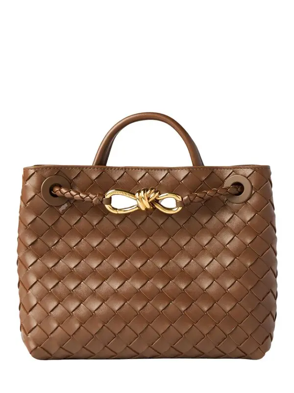 Bottega Veneta Small Andiamo Intrecciato Leather Tote - Brown