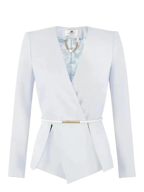Elisabetta Franchi Wrap Blazer With Belt - White