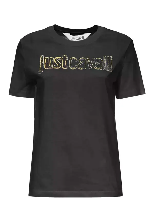 Just Cavalli Embellished Logo T-shirt - Black