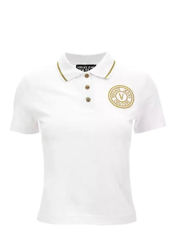 Versace Embroidered-logo Polo Shirt - White
