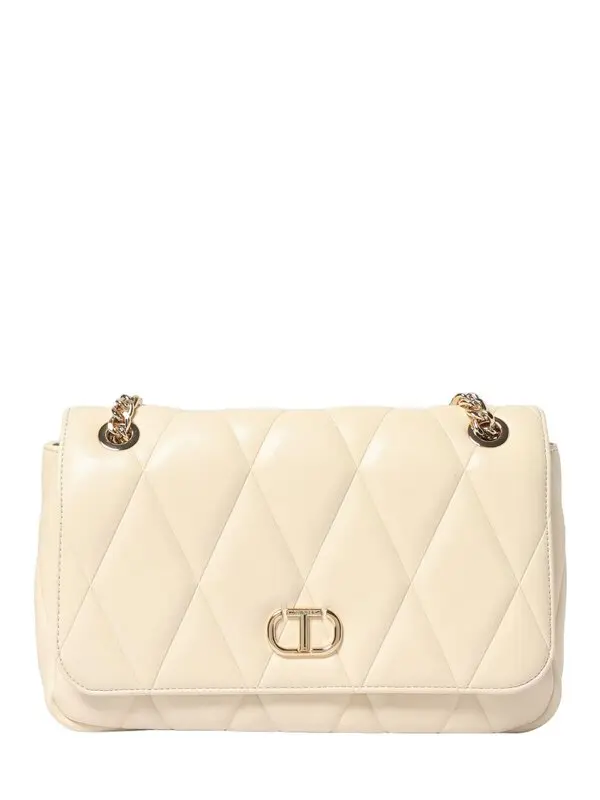 TWINSET Quilted Crossbody Bag With Chain Strap - Yellow Cream