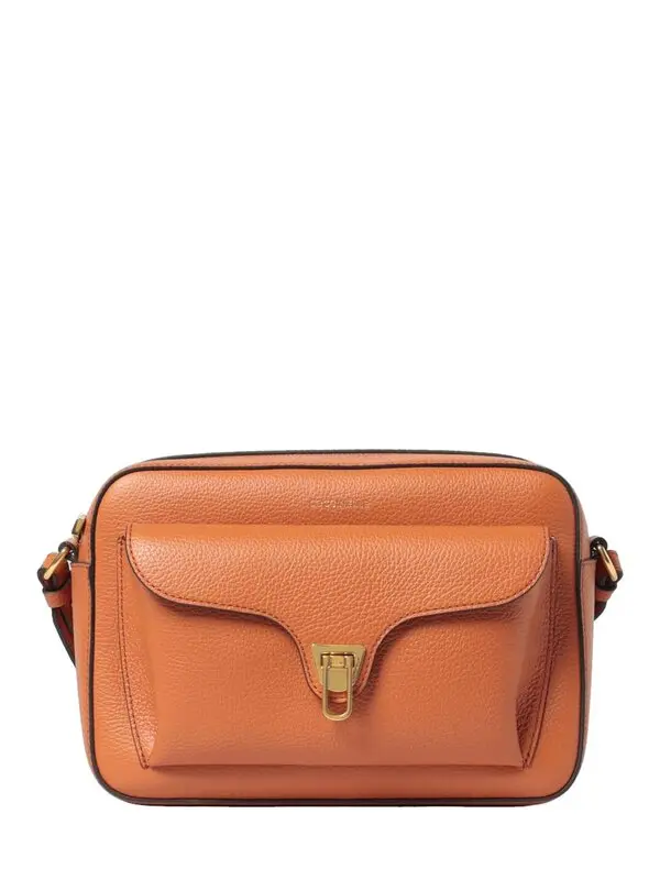 COCCINELLE Leather Shoulder Bag - Brick Red
