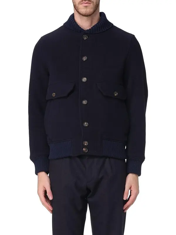 Eleventy Buttoned Jacket - Blue