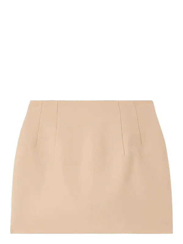 Wardrobe.NYC Contour Wool Mini Skirt - Neutrals
