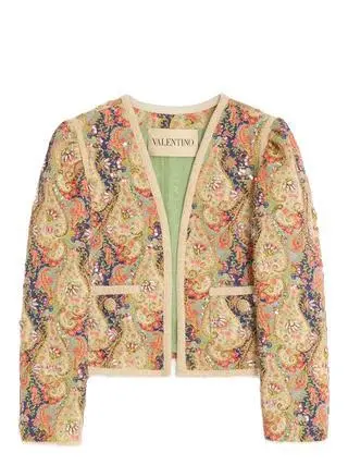 Valentino Garavani Voyage Imaginaire Paisley Print Piquet Jacket - Stripe