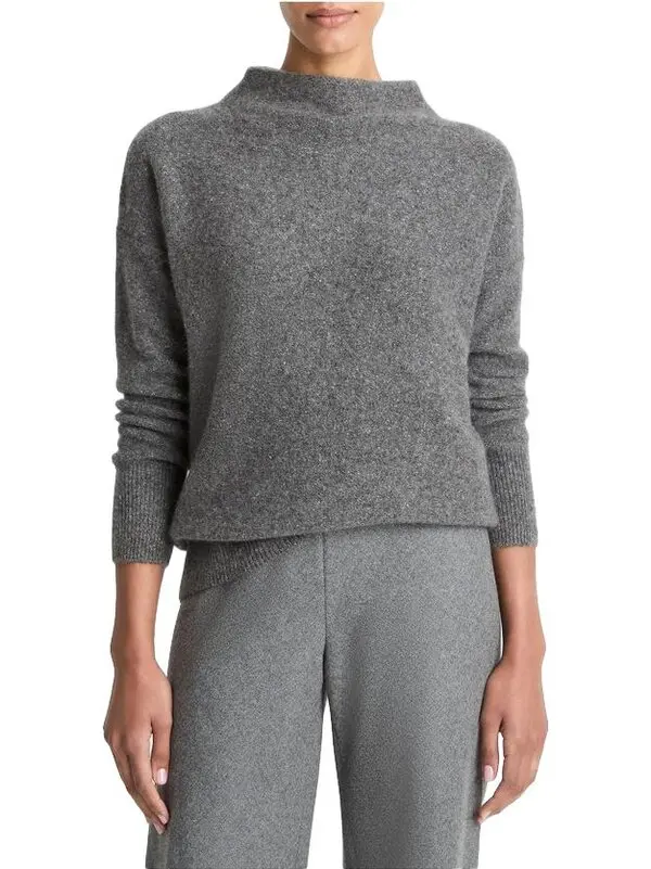Vince Donegal Cashmere Funnel-neck Sweater - Grey