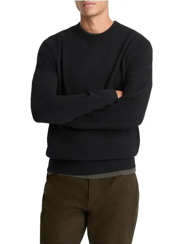 Vince Cashmere Crew Neck Sweater - Black