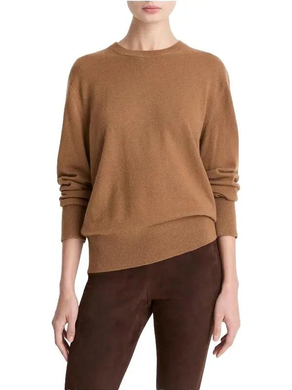 Vince Cashmere Crew Neck Sweater - Brown