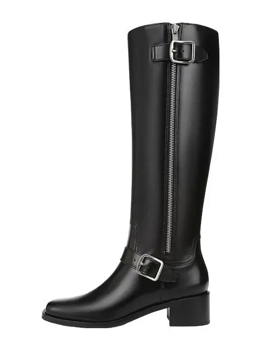 Vince Leighton Leather Knee Boots - Black