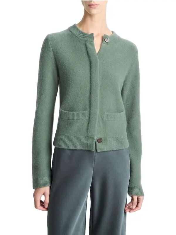 Vince Plush Cashmere Shrunken Cardigan - Natural