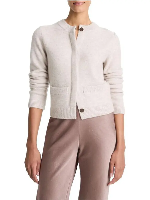 Vince Plush Cashmere Shrunken Cardigan - Neutral