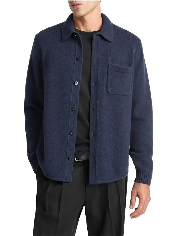 Vince Wool Knit Shirt - Blue