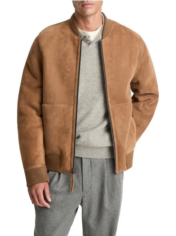 Vince Shearling Bomber Jacket - Natural