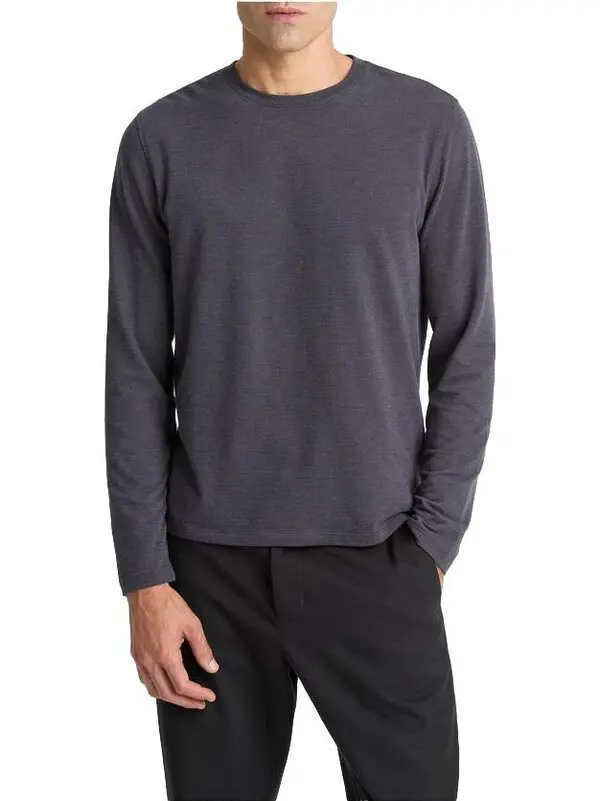 Vince Birdseye Jacquard Pima Cotton Long-sleeve T-shirt - Blue