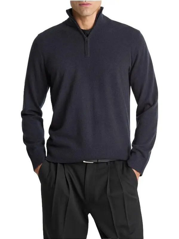 Vince Cashmere Quarter-zip Sweater - Black