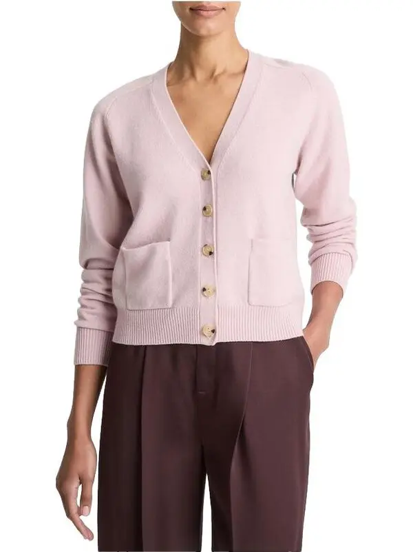 Vince Wool And Cashmere-blend V-neck Cardigan - Natural